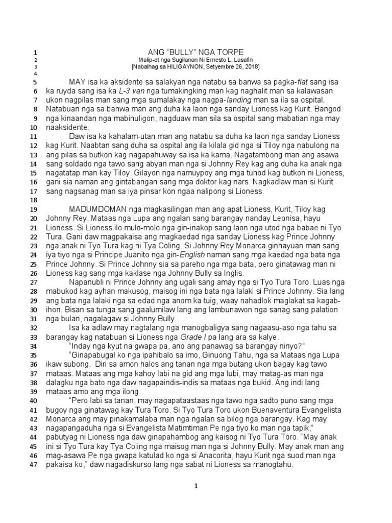 Ang Bully Nga Torpe - 1 | PDF
