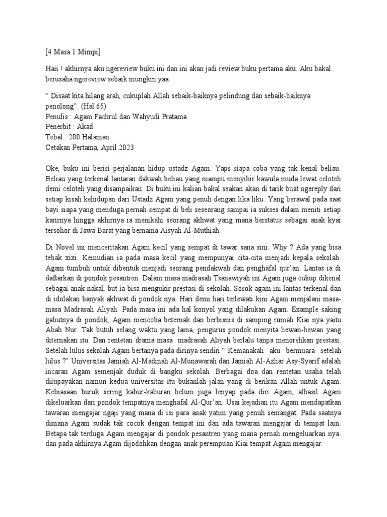4 Masa 1 Mimpi | PDF