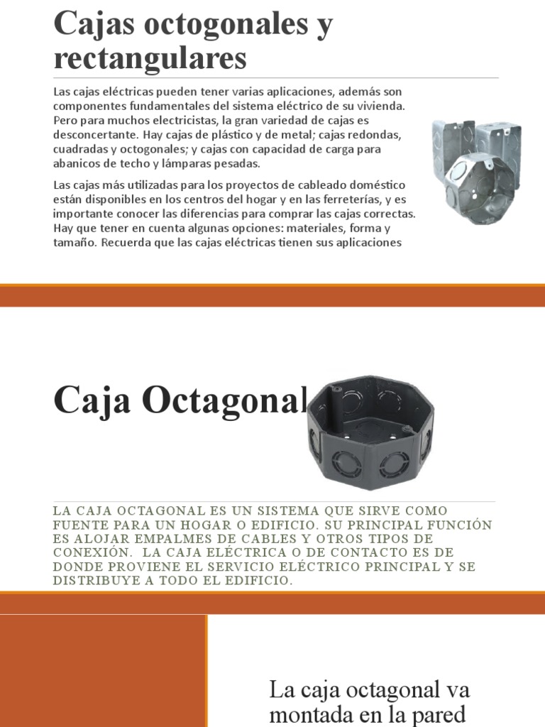 Caja Octagonal | PDF | Ingenieria Eléctrica | Energia electrica