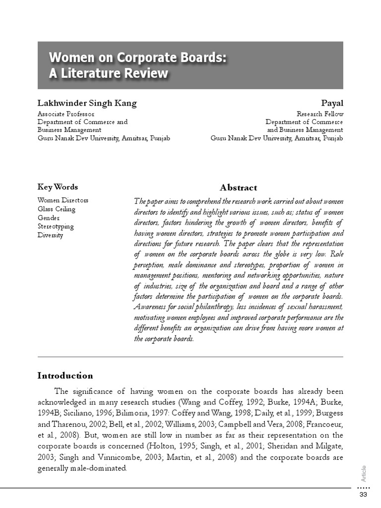 (Contoh Paper) Women On Corporate Boards | PDF