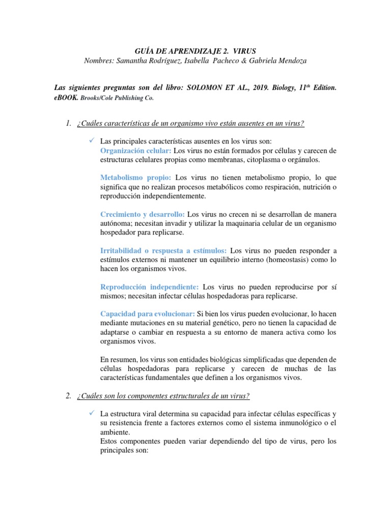 Guía de Aprendizaje sobre Virus | PDF