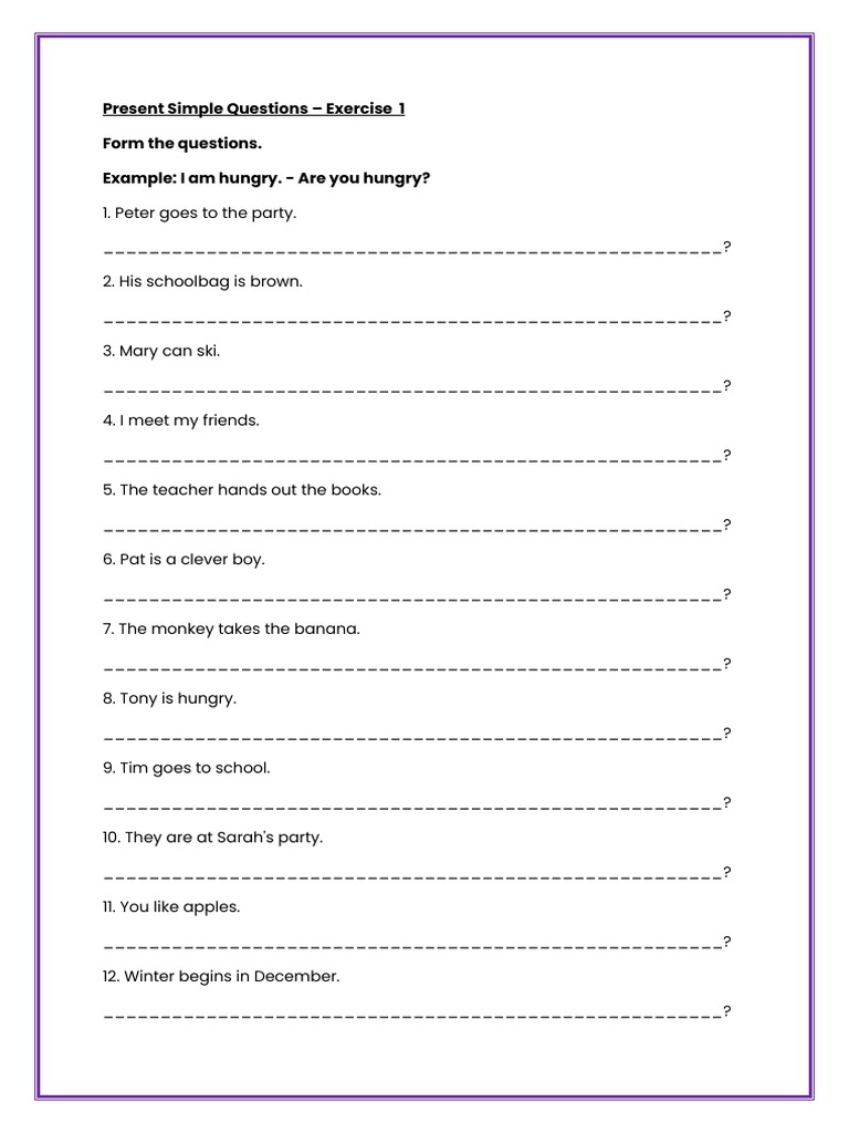 Beginner-Present Simple Questions | PDF