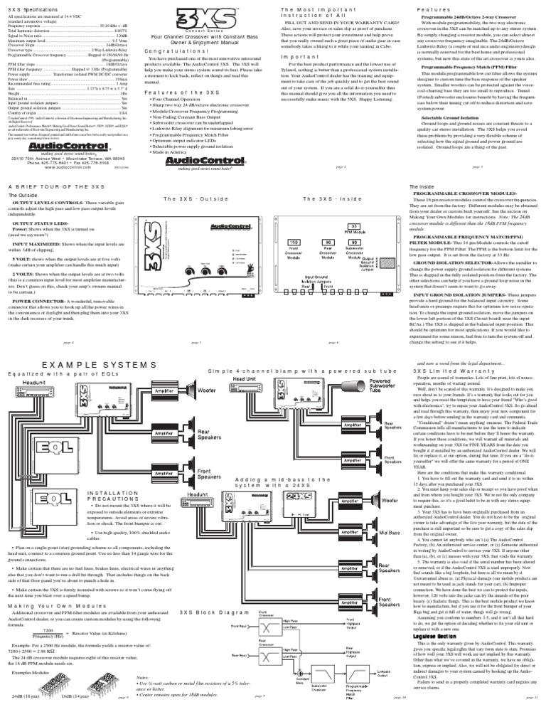 3XS Owners Manual | PDF