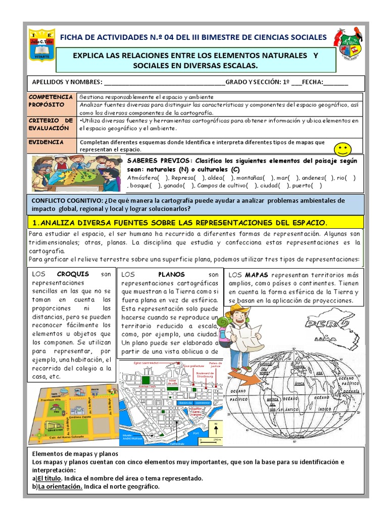 Sesión 4-1°CCSS Mapas y Escalas | PDF