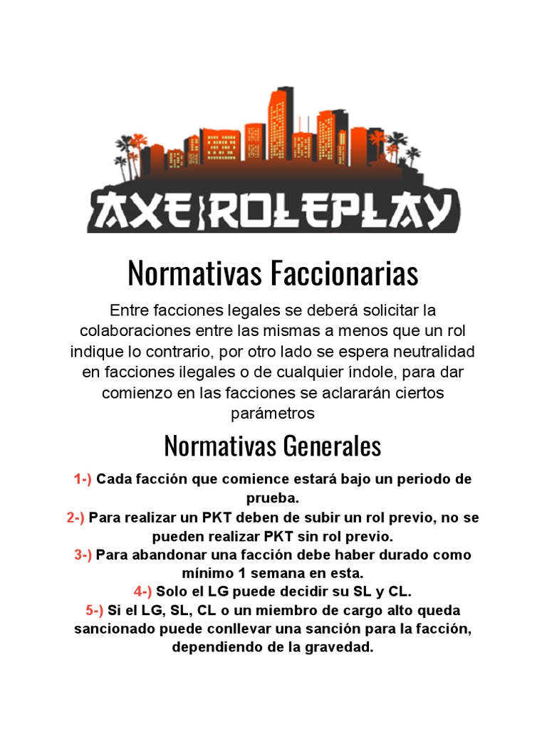 Normativas Facciones 1 | PDF