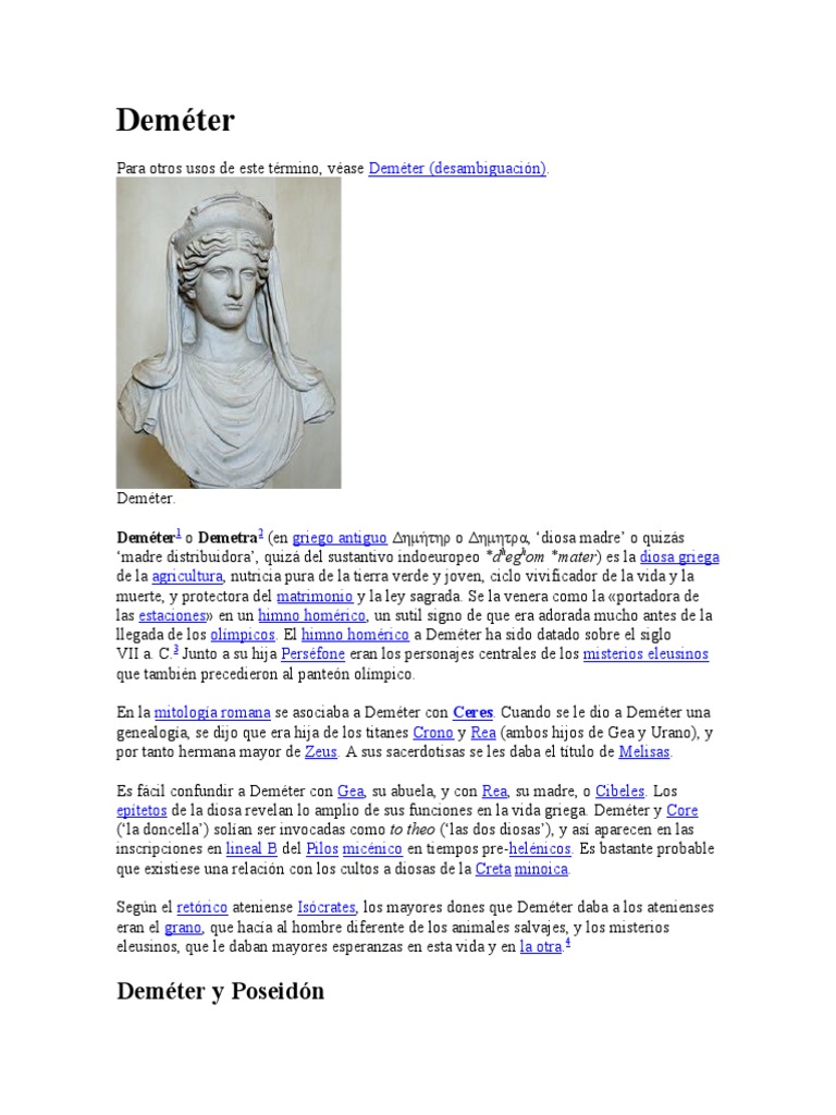 Deméter | PDF | Perséfone | Mitología griega
