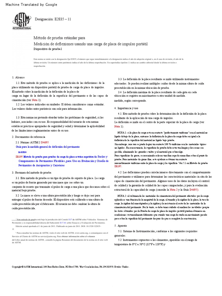 ASTM E2835 - 11 Esp | PDF | Calibración | Sensor