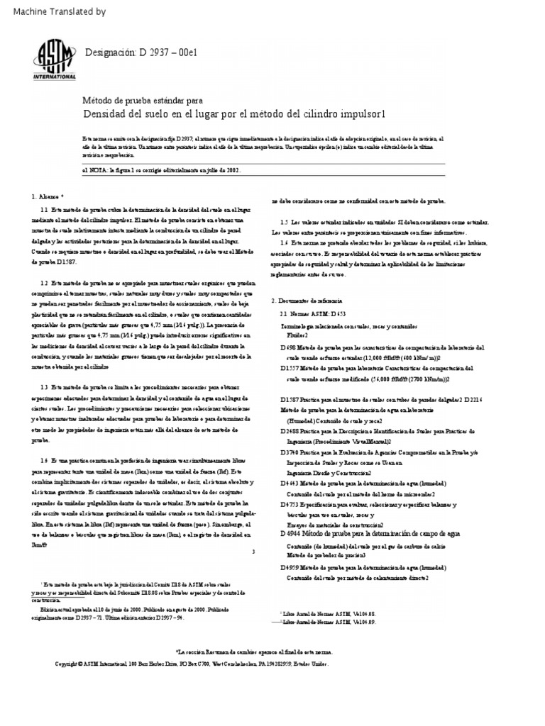 ASTM D2937 - Esp | PDF