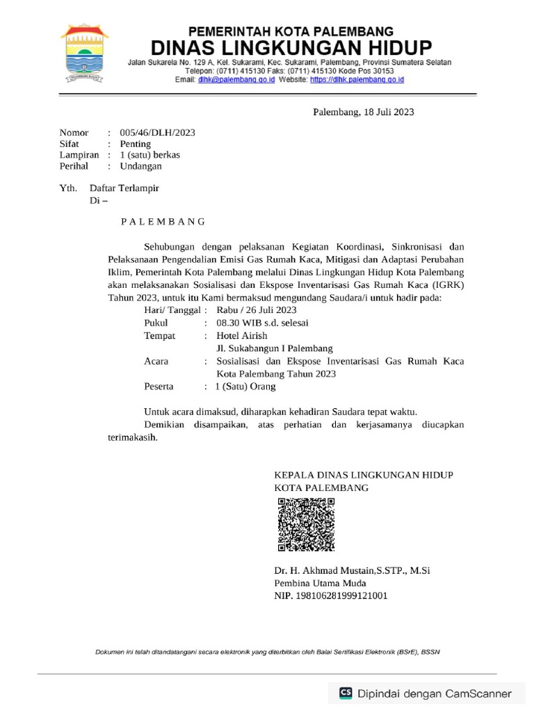 Surat Undangan Sosialisasi Dan Ekspose Igrk | PDF