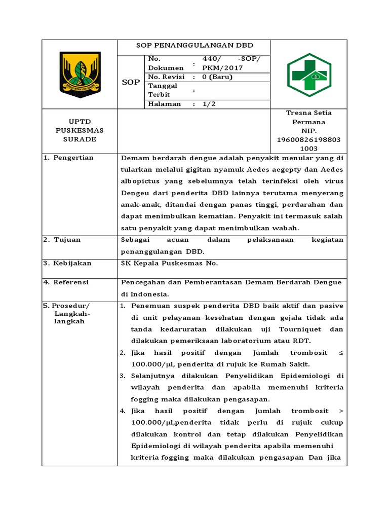 Sop DBD New - Compress | PDF
