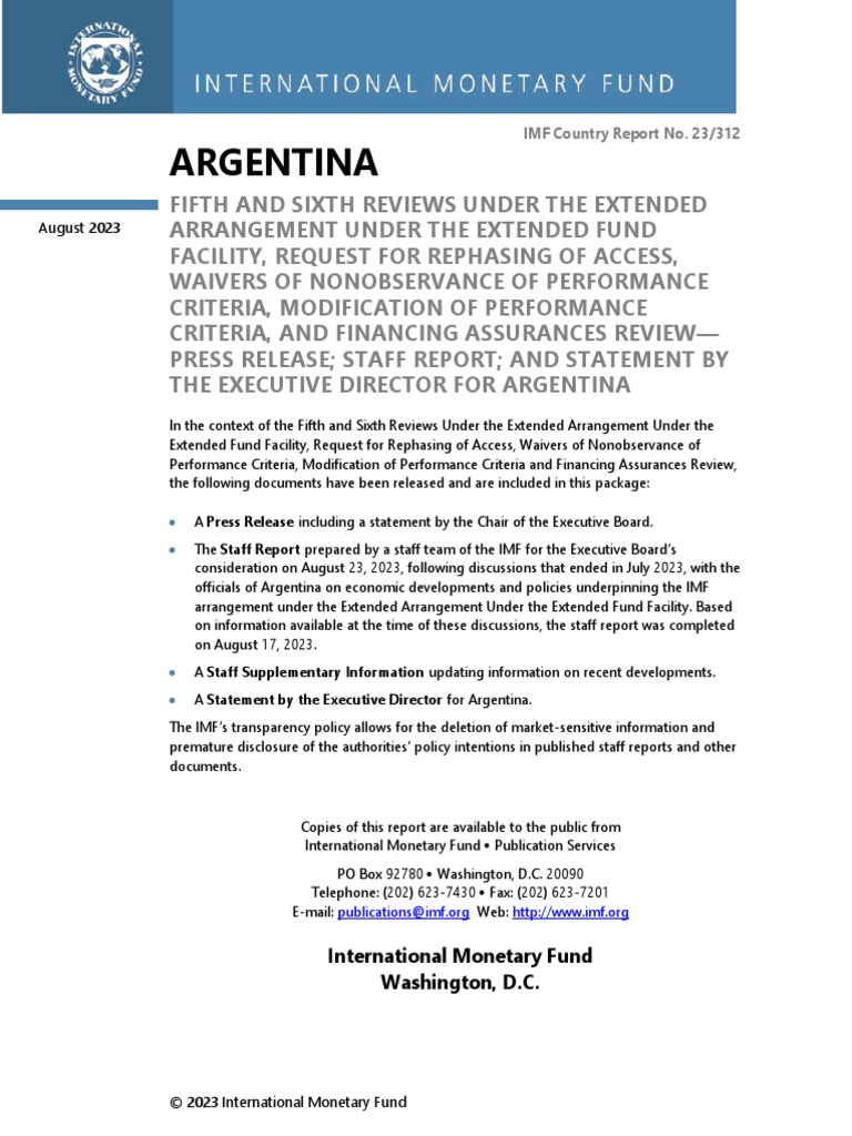 Qué Dicen Los Técnicos Del FMI de Argentina | PDF