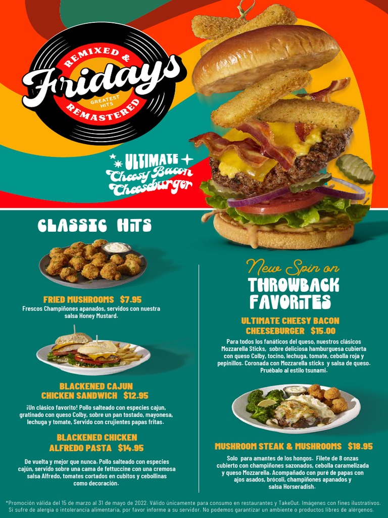 Menu Fridays TGI | PDF