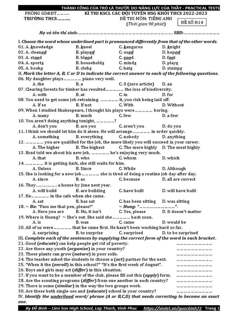 DE LUYEN THI HSG Violet | PDF | Ellipsis