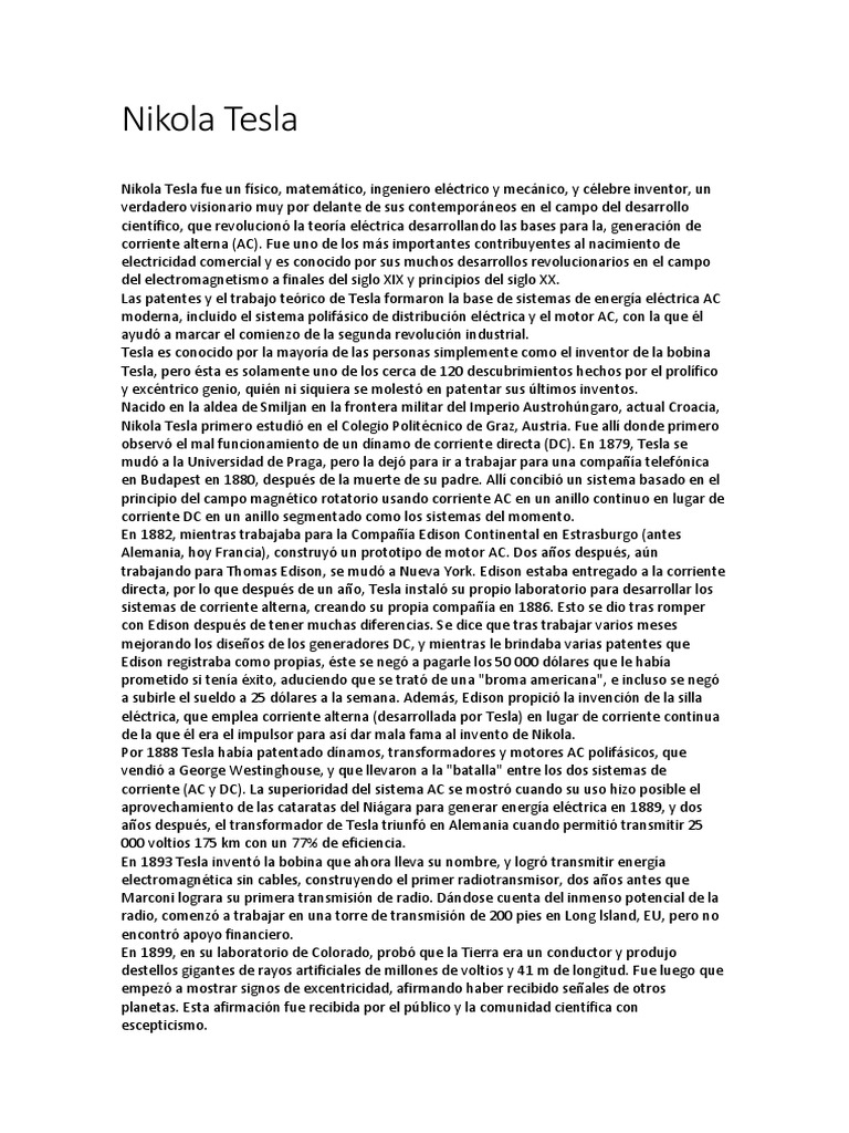 Nikola Tesla | PDF