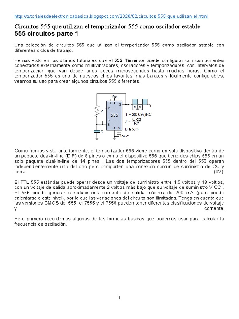 555 Teoria | PDF | Diodo | Resistencia Eléctrica y Conductancia
