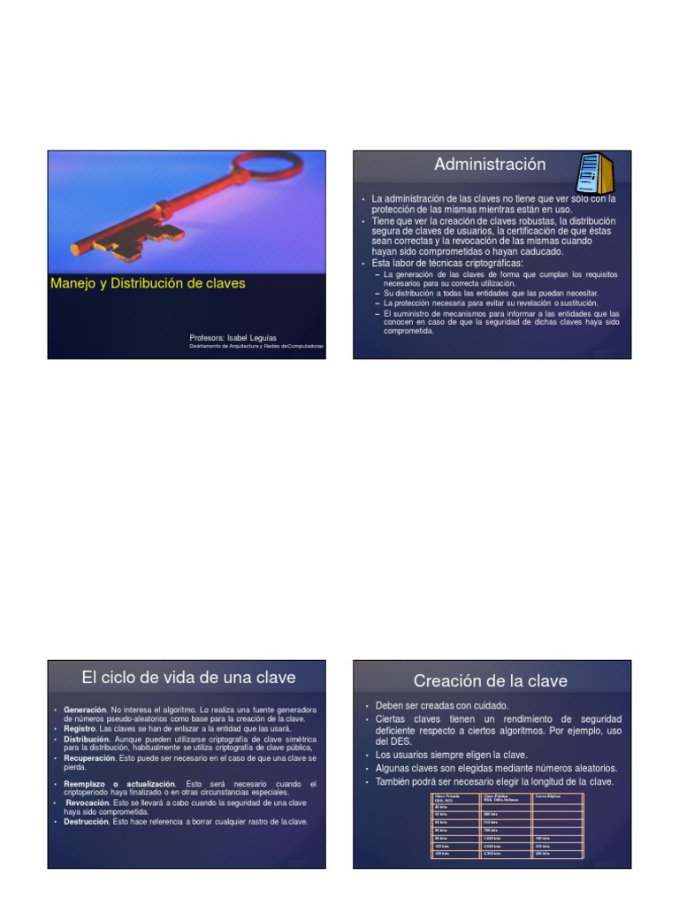 Capítulo III Distribución de Claves | PDF | Clave (criptografía) | Criptografía de clave pública