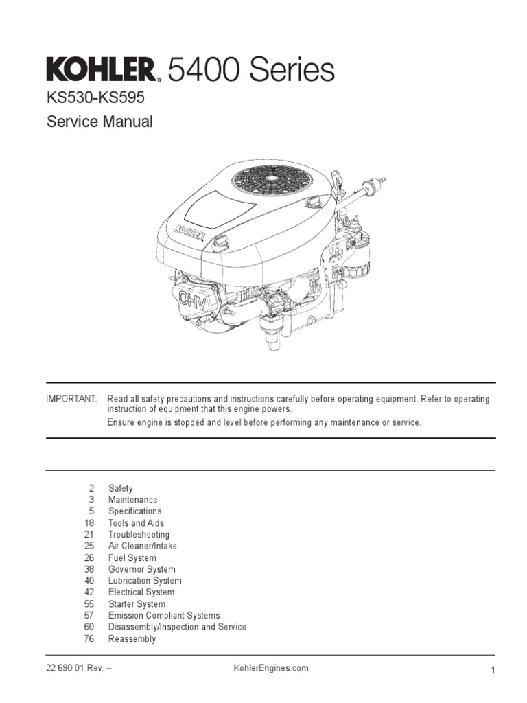 Kohler 5400 Manual | PDF