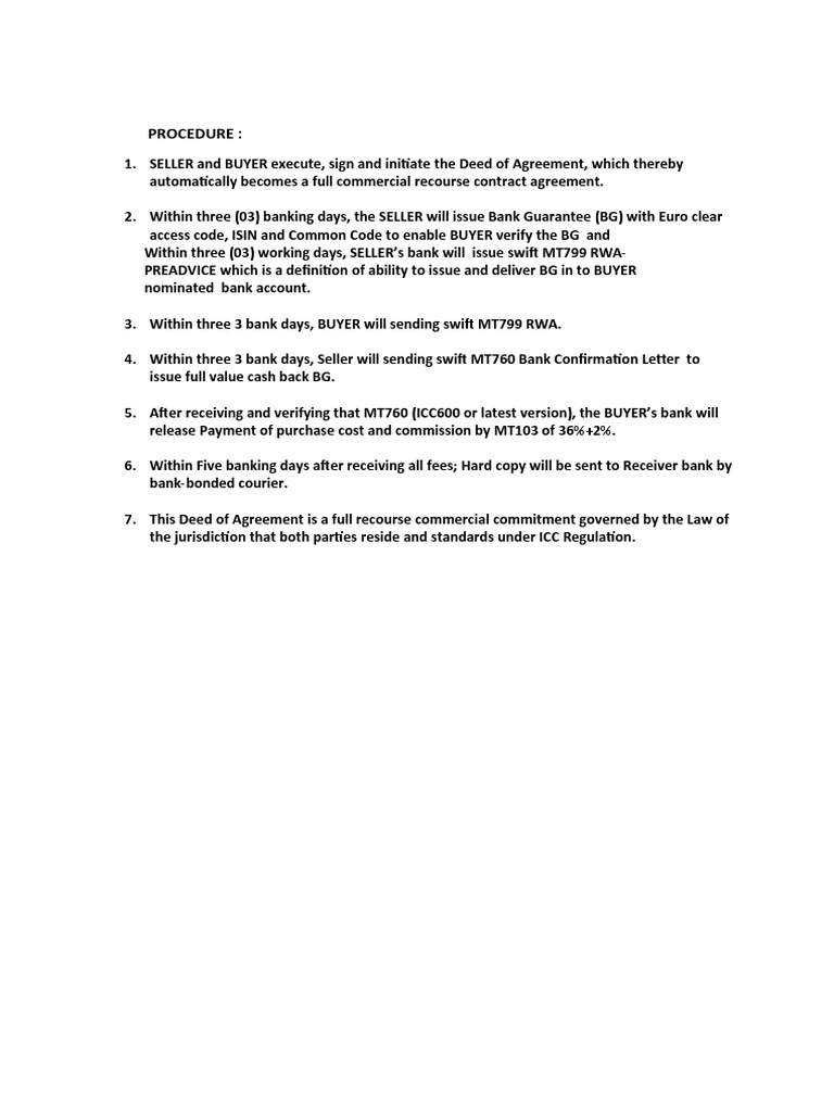 BG SBLC Procedure | PDF