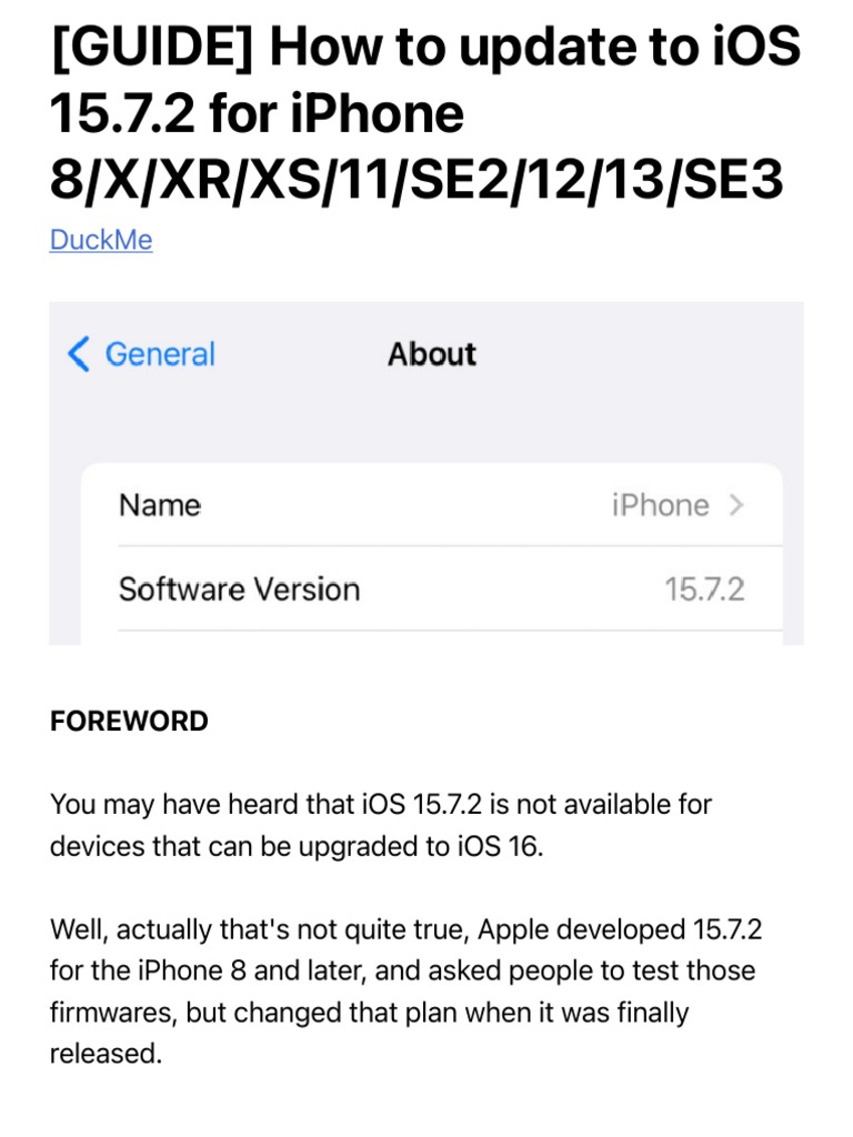 (GUIDE) How To Update To iOS 15.7.2 For Iphone A12+ PDF | PDF | Ios | I Phone