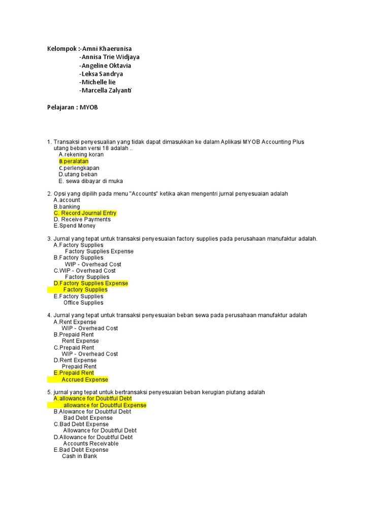 Kelompok MYOB | PDF