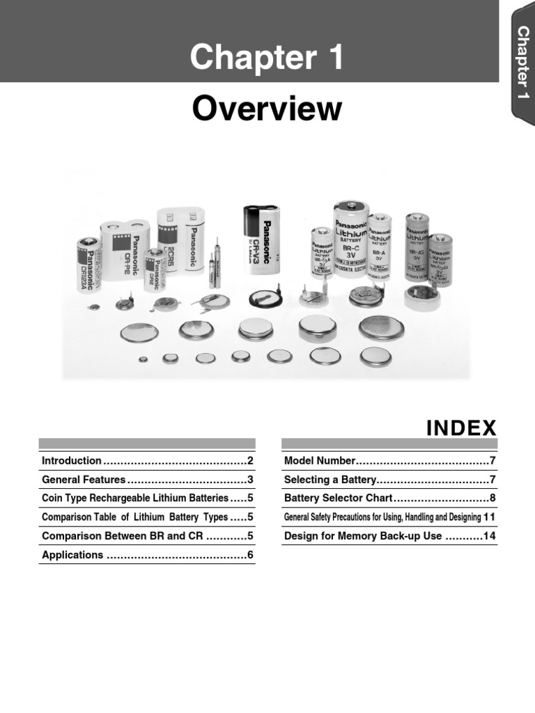 Battery Selection Chart | PDF | Rechargeable Battery | Lithium Ion Battery