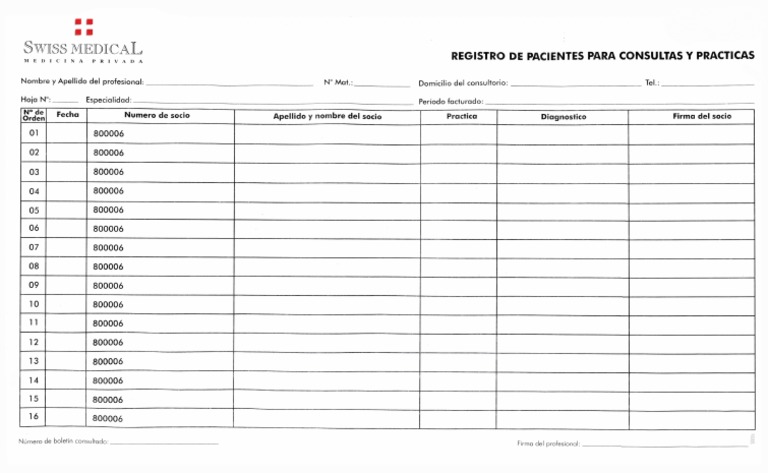 Formulario Swiss Medical | PDF