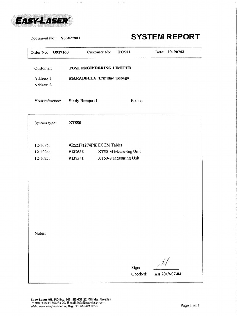 Easy Laser Certificate | PDF
