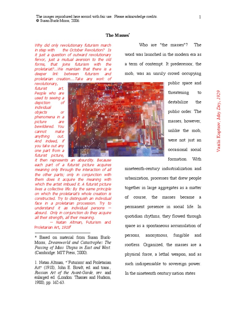 Susan Buck-Morss - The Masses | PDF