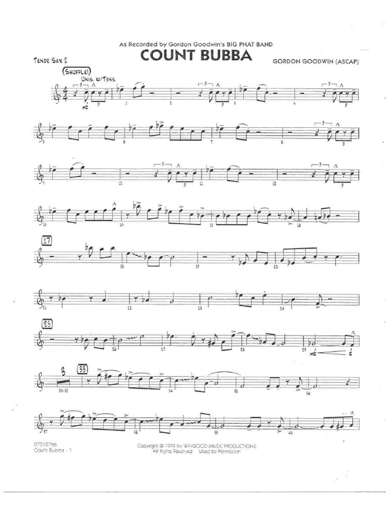 Count Bubba - Tenor | PDF