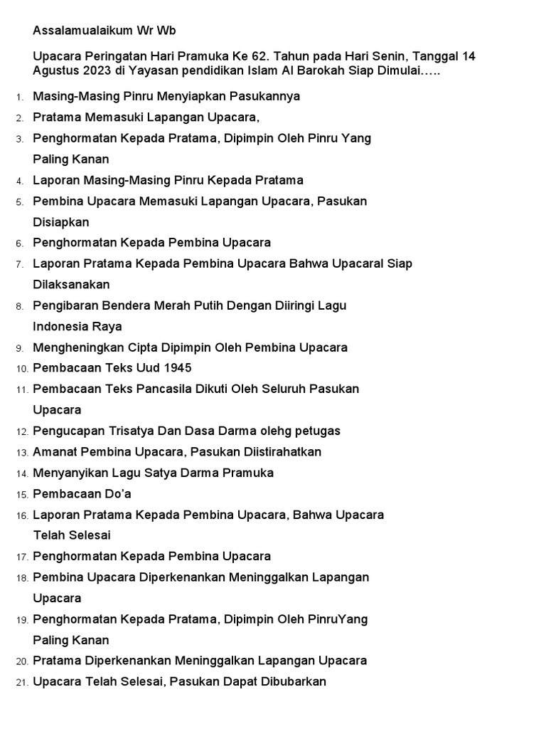 Teks MC Hut Pramuka | PDF