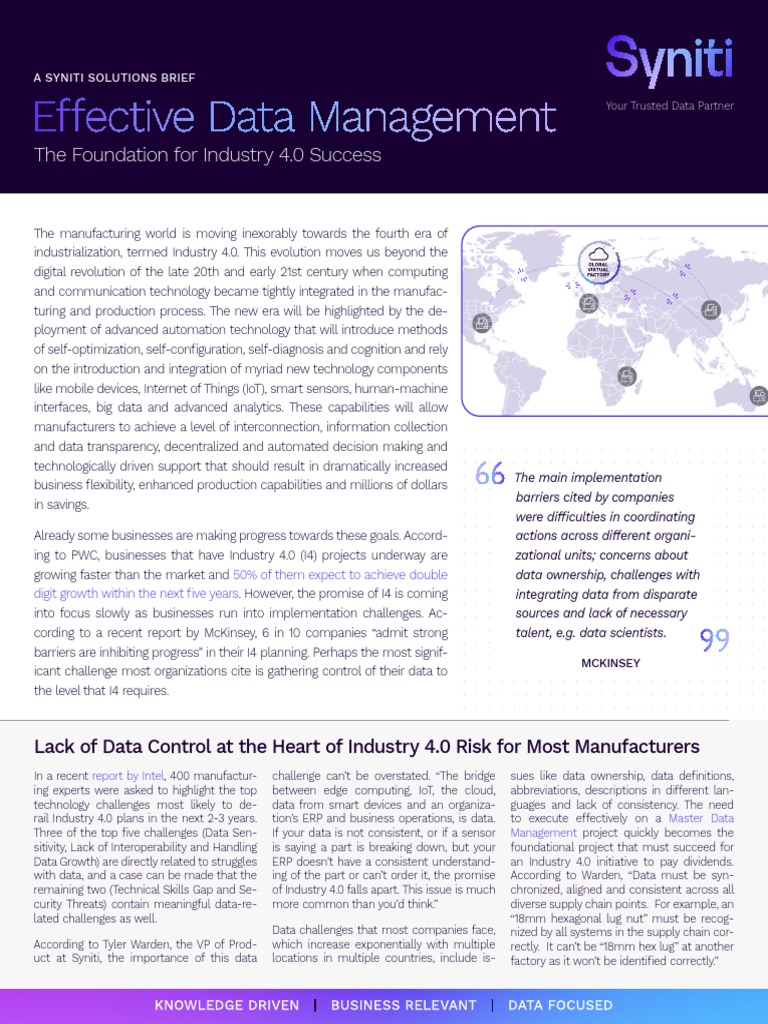 Data Sheet - Syniti MDM | PDF | Internet Of Things | Computing
