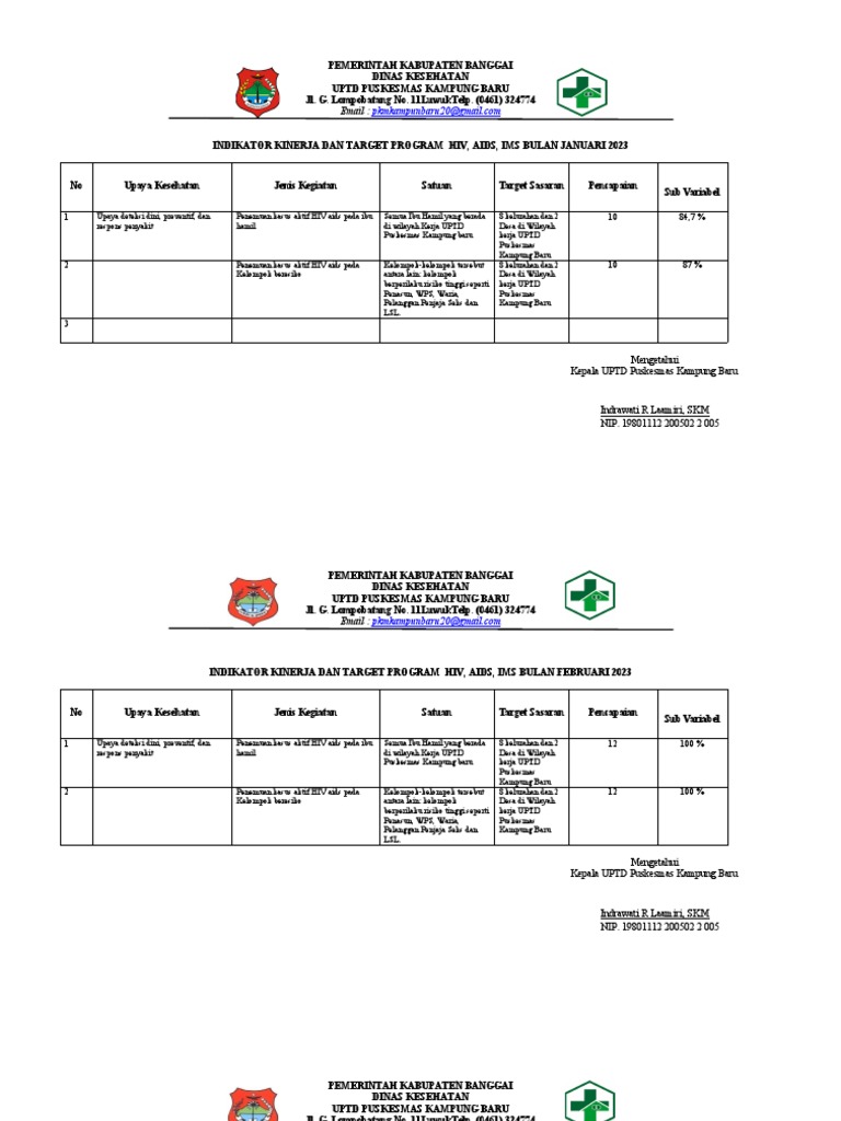 Indikator Kinerja Hiv Aids Ims | PDF