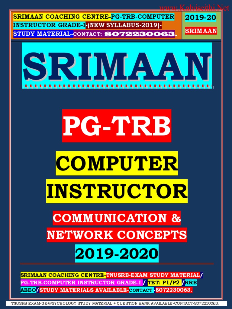 Srimaan PG TRB Computer Instructor Grade I Unit 10 New Study Material Contact 8 | PDF | Computer ...