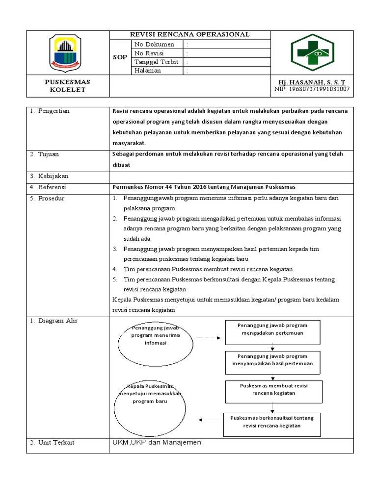 Sop Revisi Rencana Oprasional | PDF | Pengelolaan Keuangan & Uang