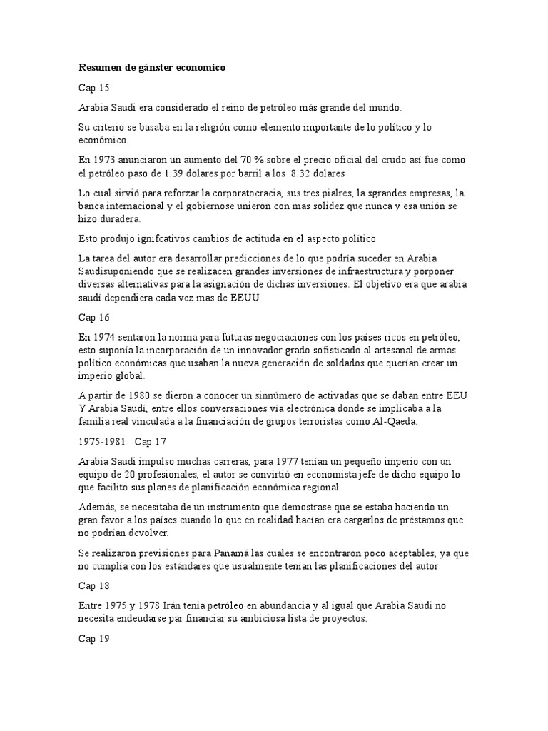 Resumen Ganster Económico Cap 15-20 | PDF