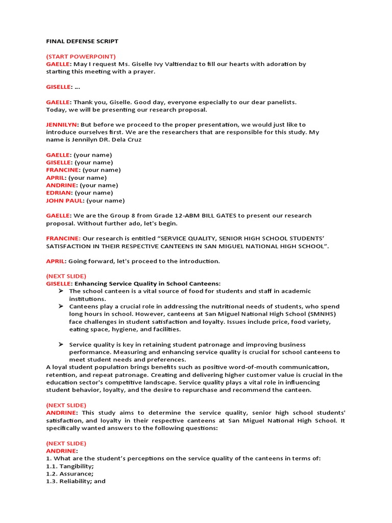 Group8 Final Defense Script | PDF