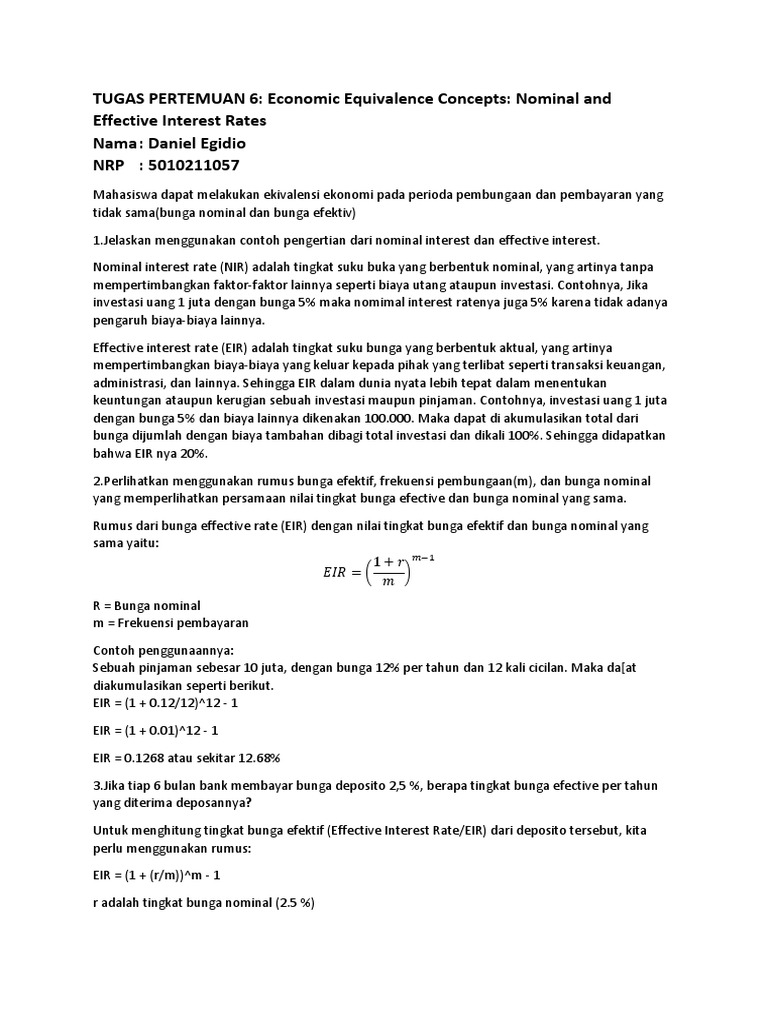 Daniel Egidio - Tugas Bunga Nominal Dan Efektif | PDF | Metode & Bahan Ajar