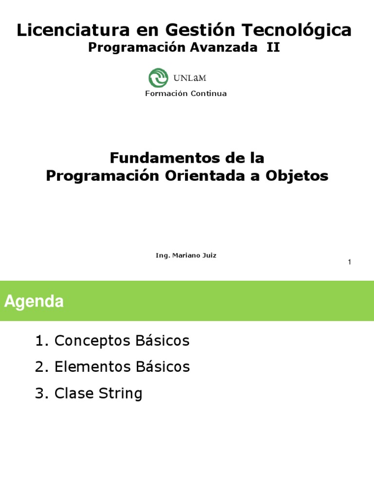 Programacion Orientada A Objetos V1 Descargar Gratis Pdf Objeto