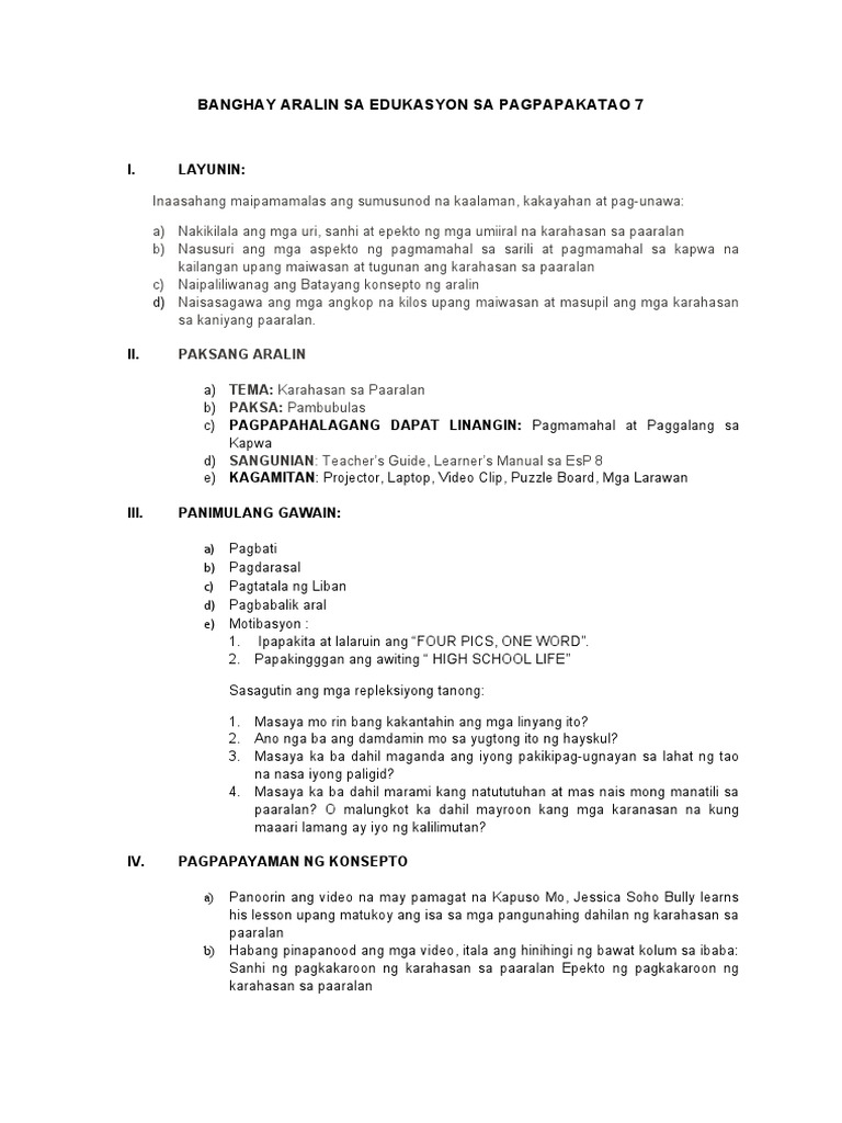 415385285 Lesson Plan Esp 7 Docx | PDF