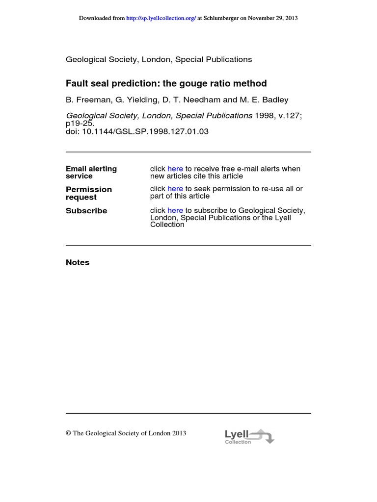 Fault Seal Prediction The Gouge Ratio Method | PDF