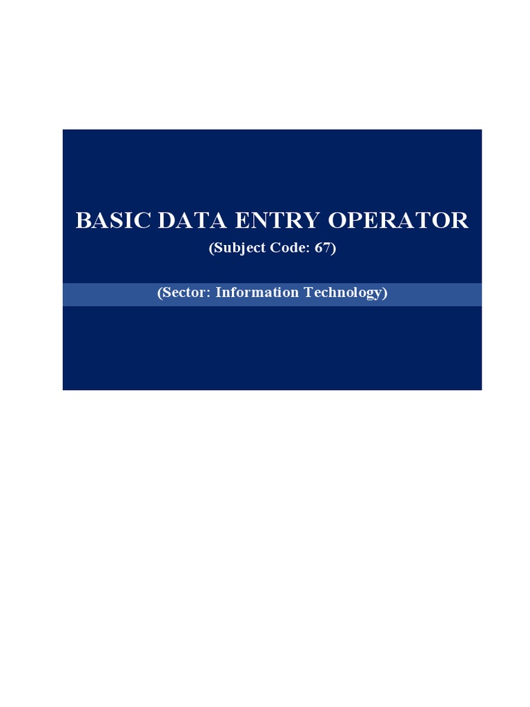 3 ICSE Basic Data Entry Operator | PDF | Career & Growth | Art