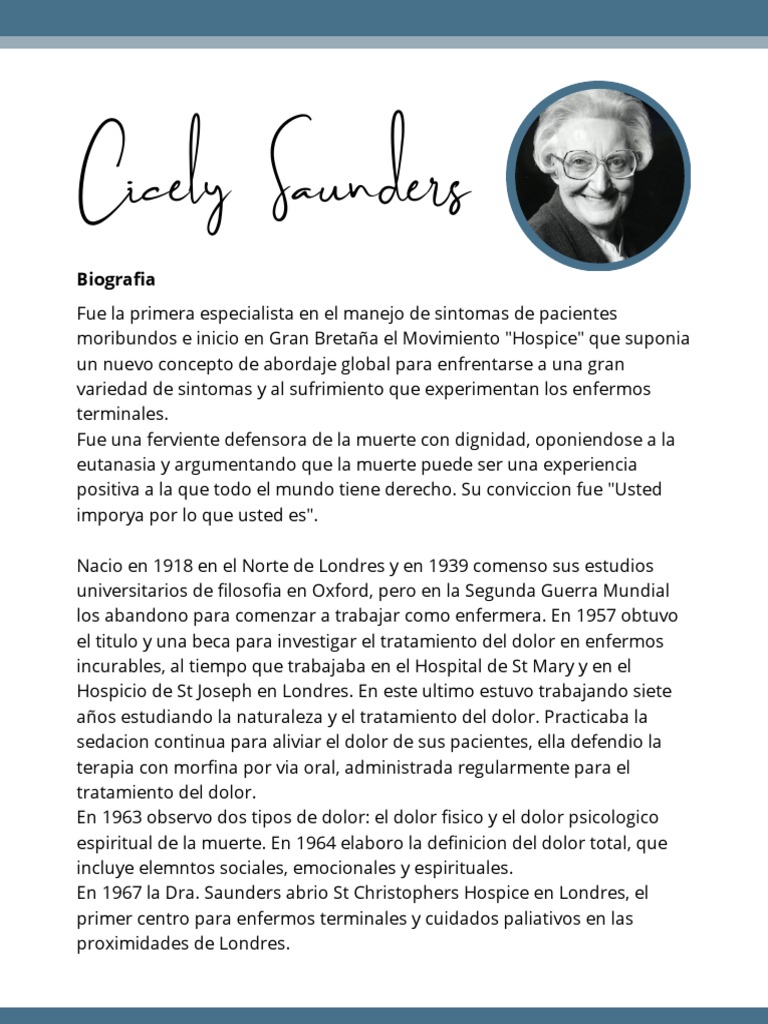 Cicely Saunders | PDF | Ciencia y matemáticas