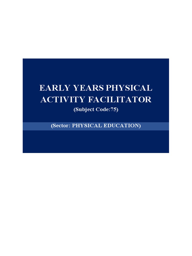6 ICSE Early Years Physical Activity Facilitator | PDF