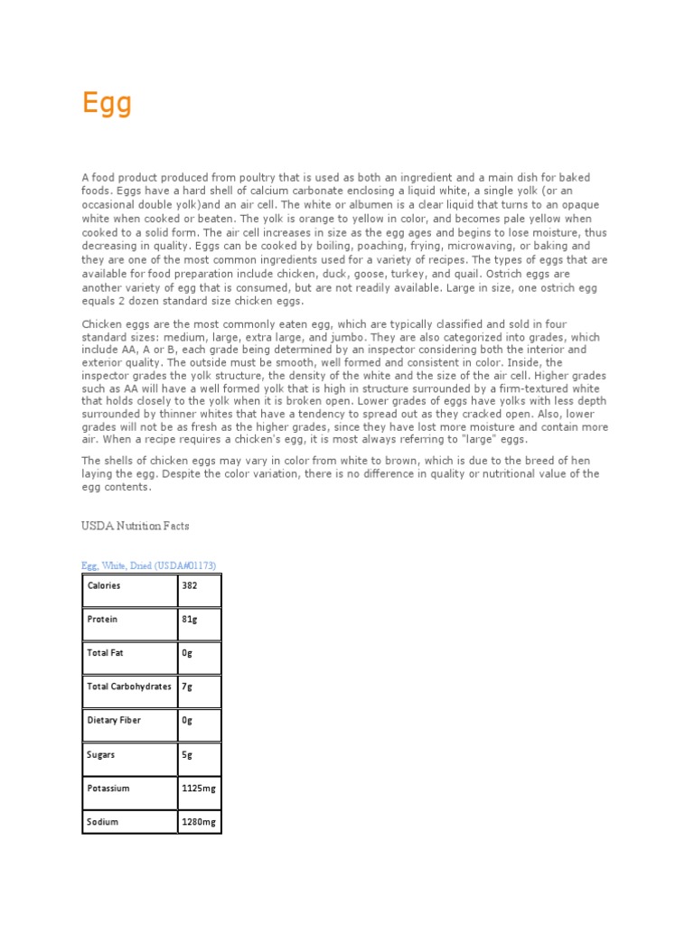 Egg NOTES | Download Free PDF | Egg As Food | Egg White