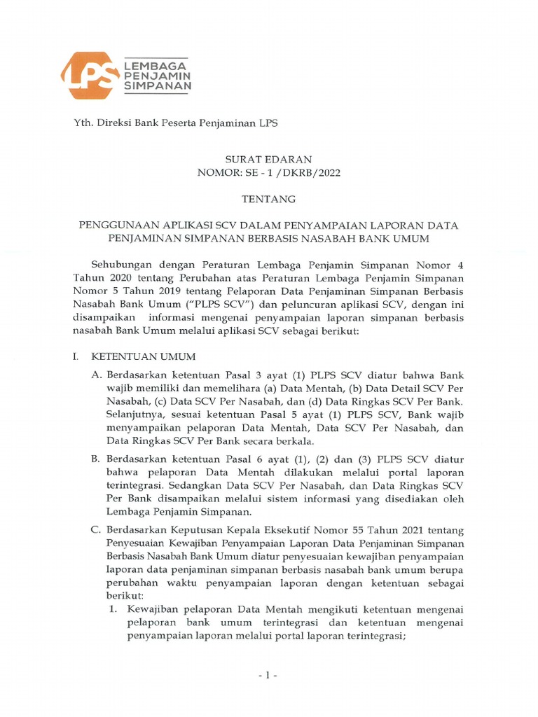 SE-1 DKRB 2022-Penggunaan Aplikasi SCV | PDF
