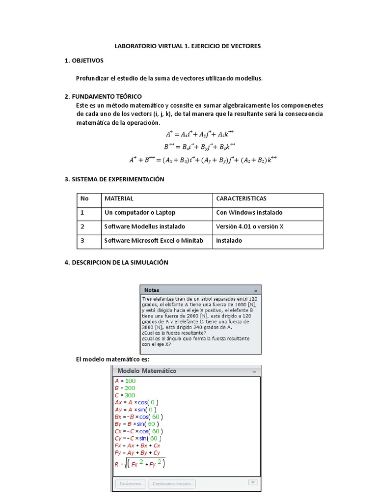 Laboratorio Virtual | PDF | Vector Euclidiano | Escalar (Matemáticas)