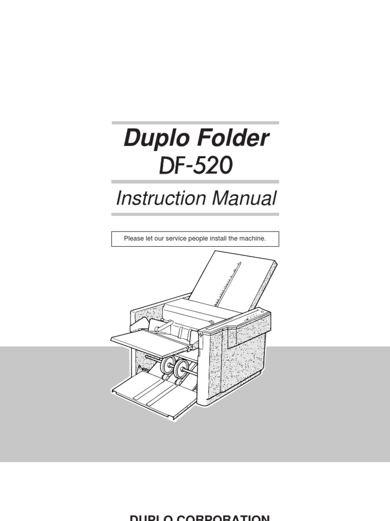 DF-520 Duplo Folder Instruction Manual | PDF | Electrical Connector | Paper