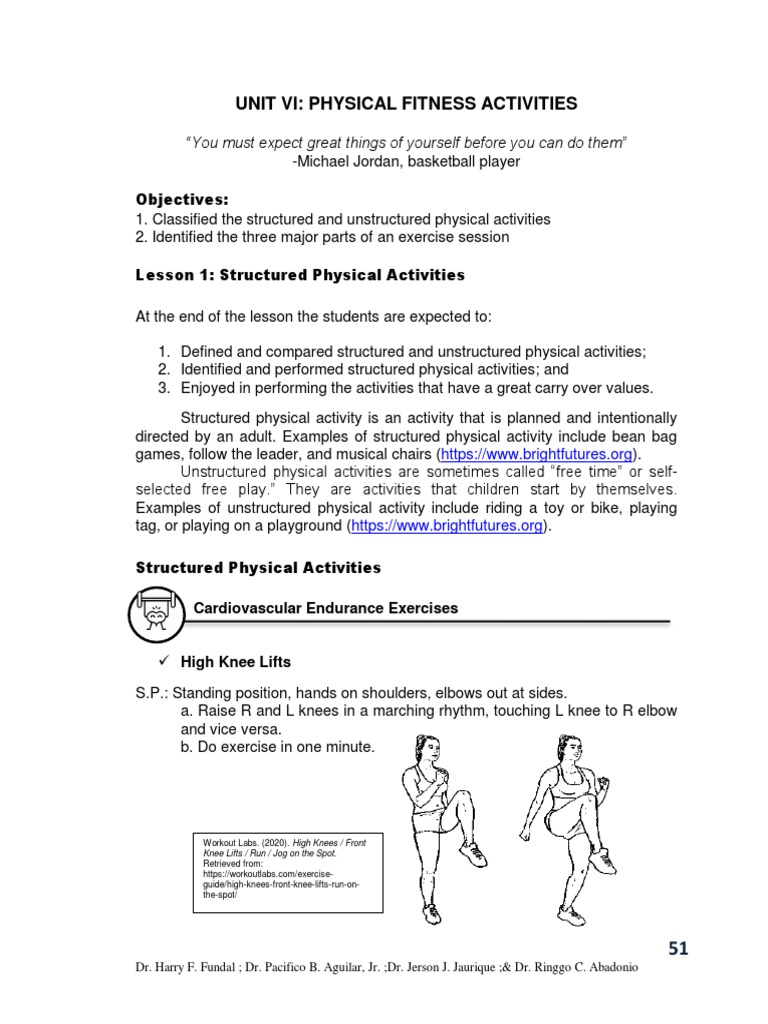 Unit Vi: Physical Fitness Activities | PDF