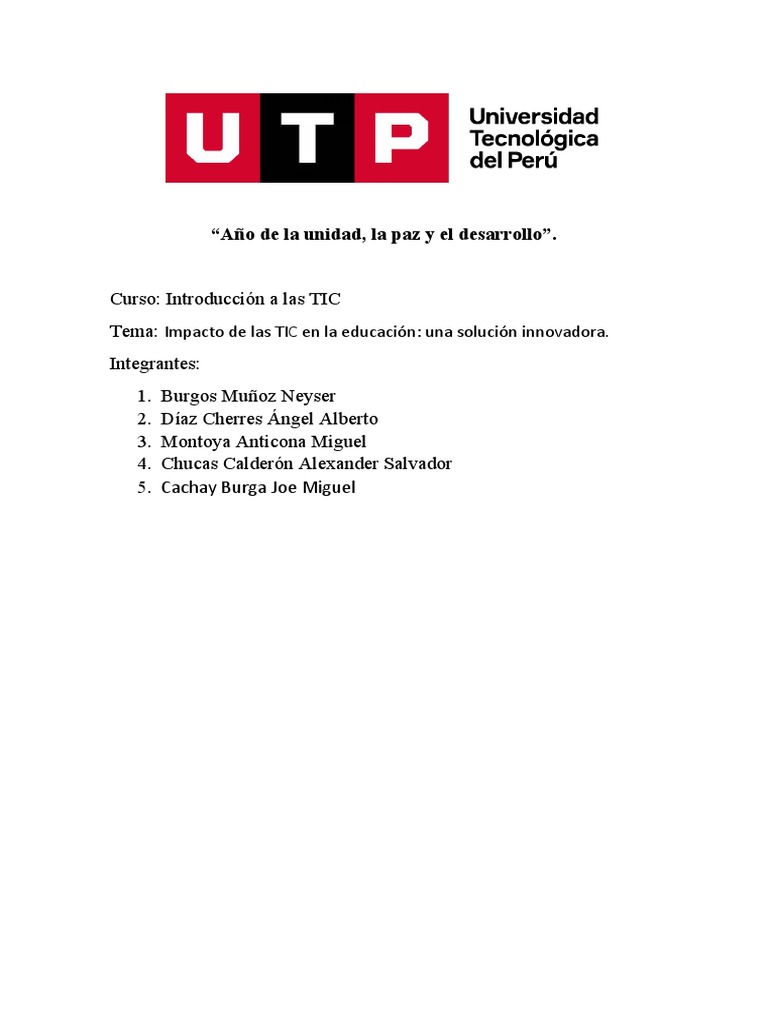 PROYECTO FINAL (Informe) - Introducción A Las TIC Informe 2.0 | PDF | Tecnología de información ...