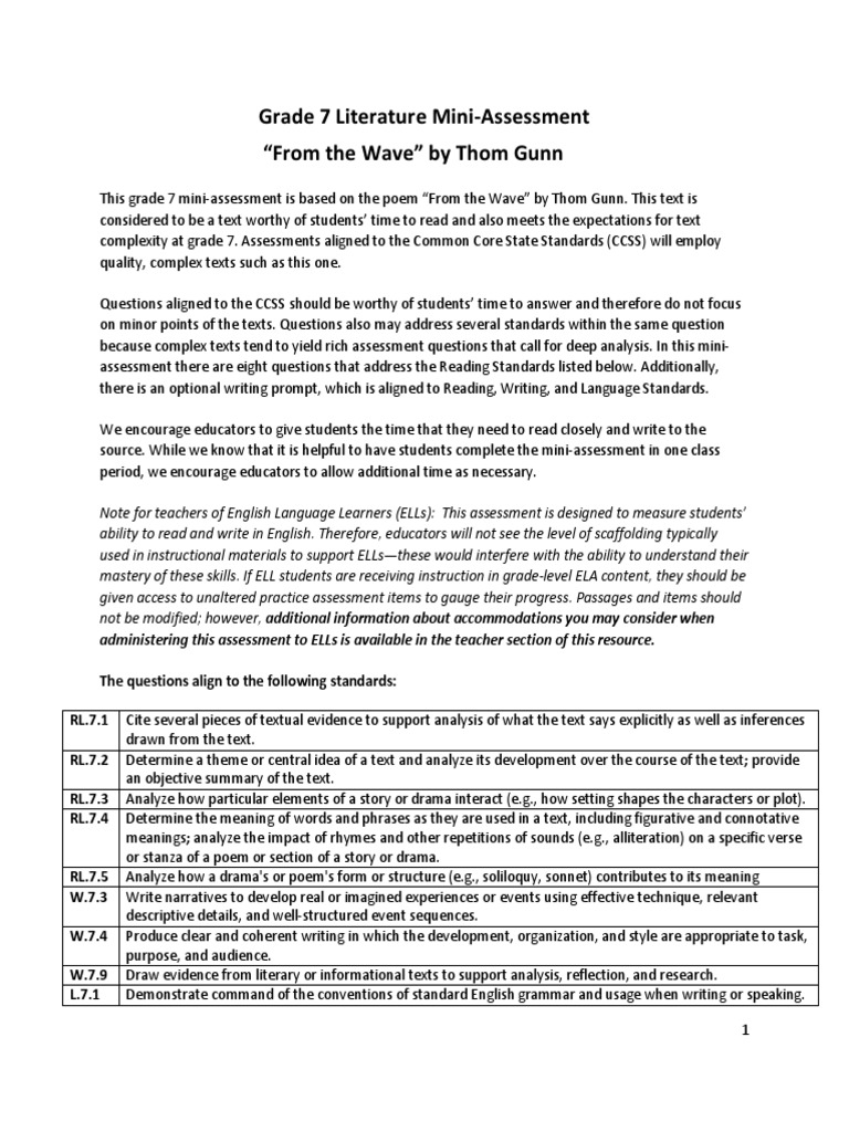 GR 7 From The Wave FINAL | PDF